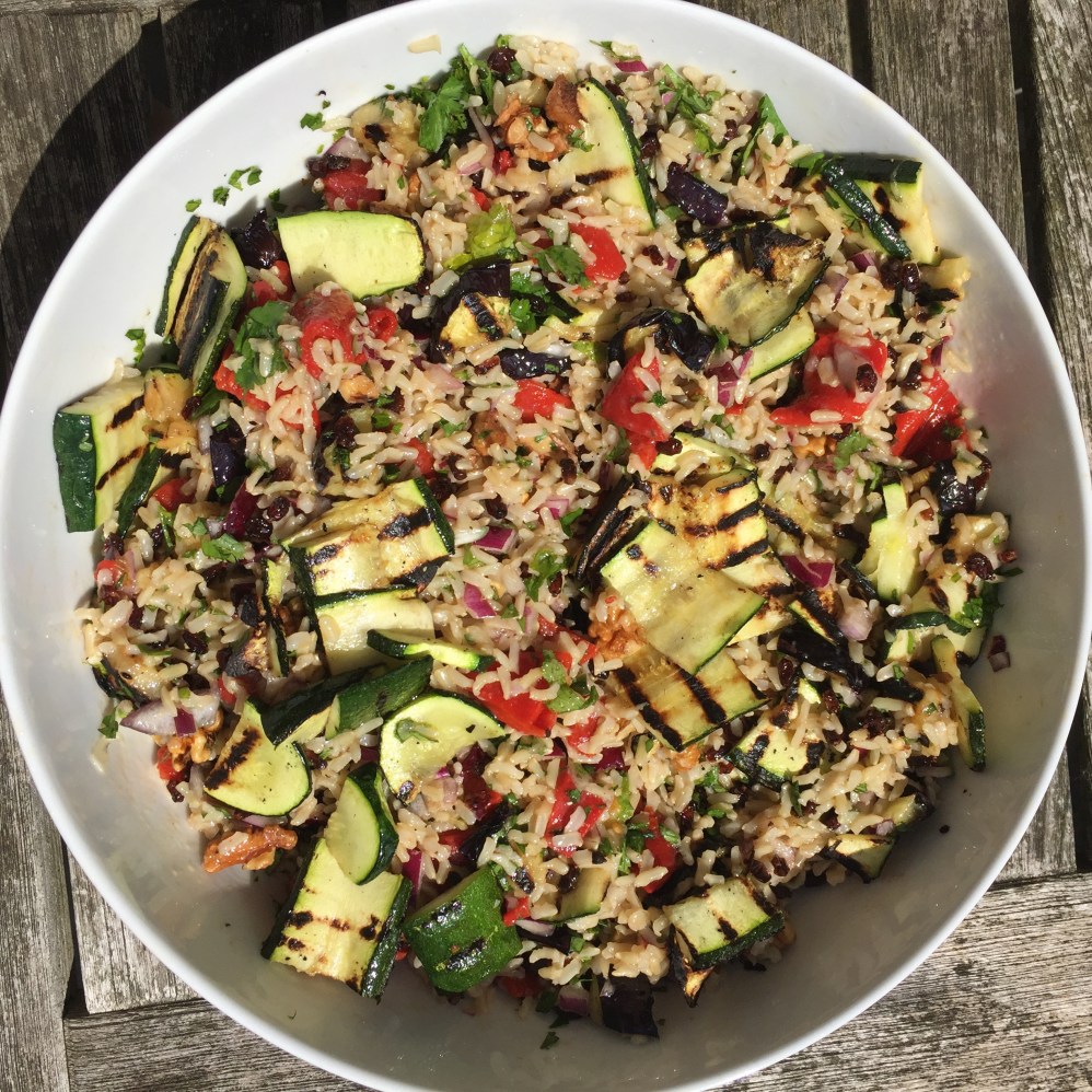 Red Rice Salad with Barberries, Grilled Vegetables and Toasted Almonds ...